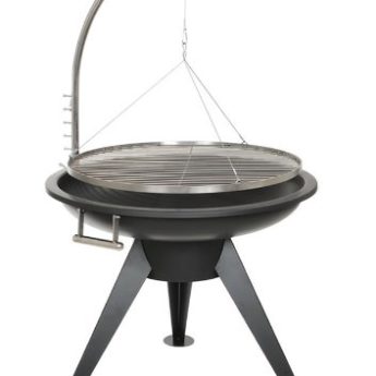 DELUXE XXL BBQ 80 CM SCHWENK GRILL EDELSTAHL / SMOKER DESIGNGRILL LANGBEIN 3 BEIN FEUERSCHALE ...